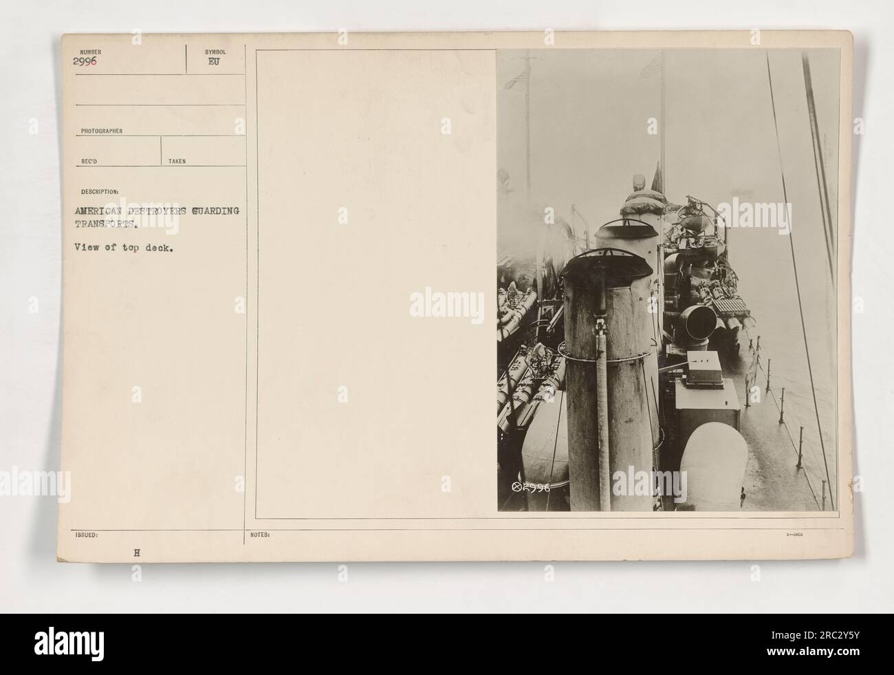 American destroyers protecting transport ships during World War One ...