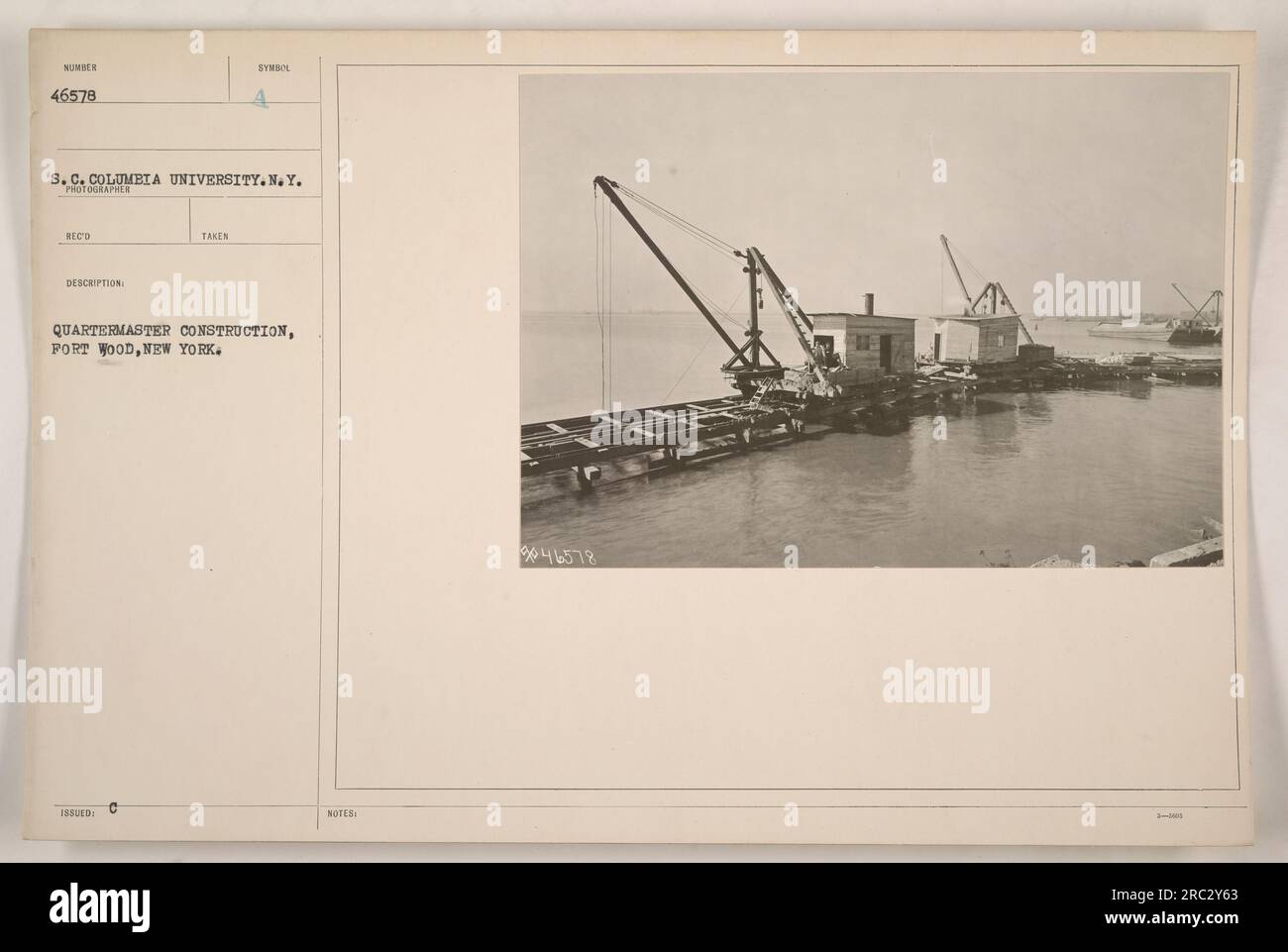 Quartermaster construction taking place at Fort Wood in New York during ...