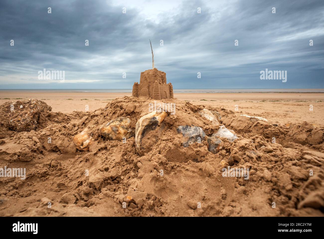 Brancaster, July 9th 2023: Sand castle on Brancaster beach Stock Photo ...