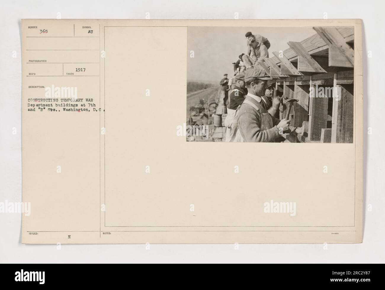 Construction of temporary War Department building at 7th and B Streets ...