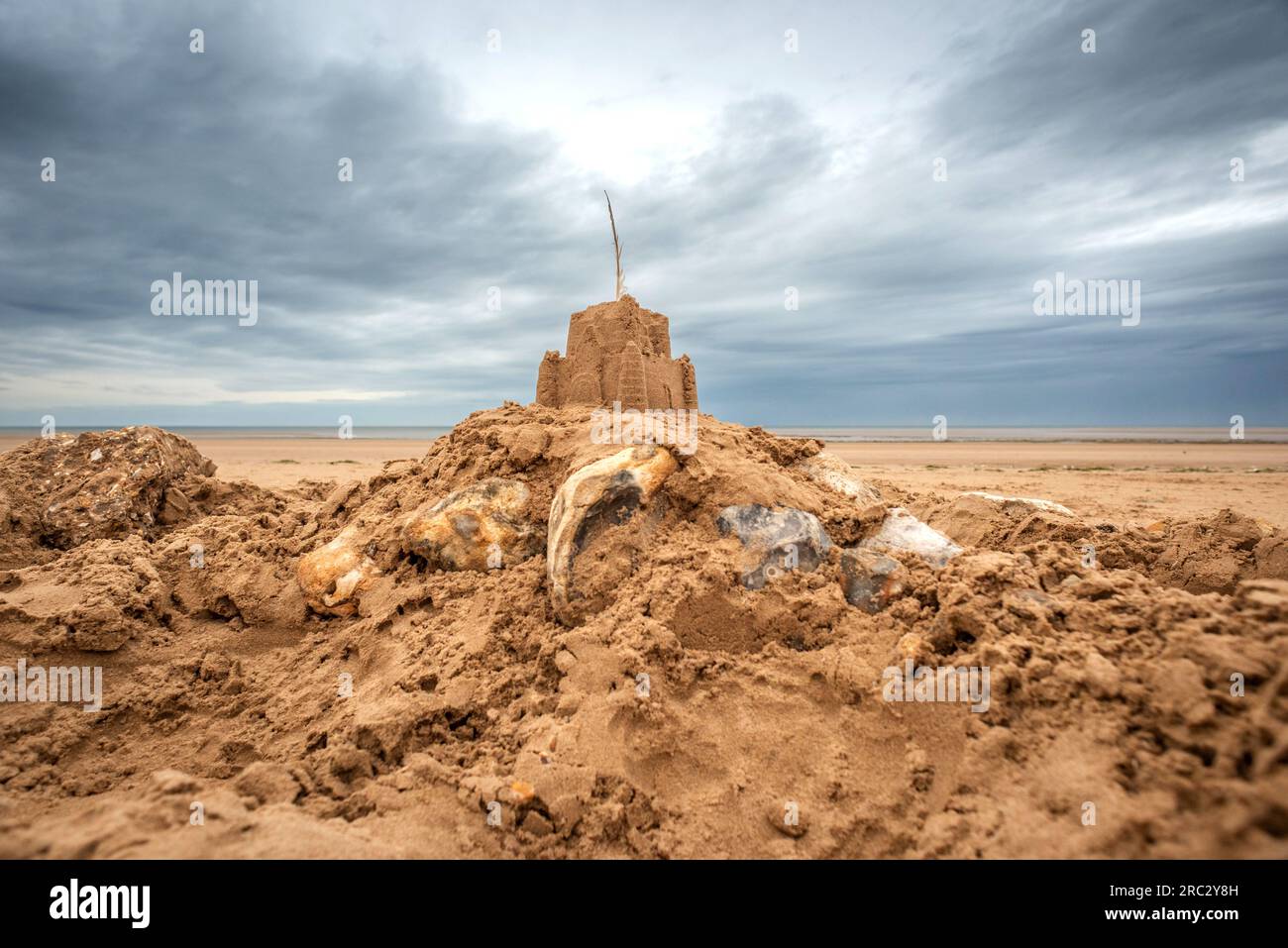 Brancaster, July 9th 2023: Sand castle on Brancaster beach Stock Photo ...