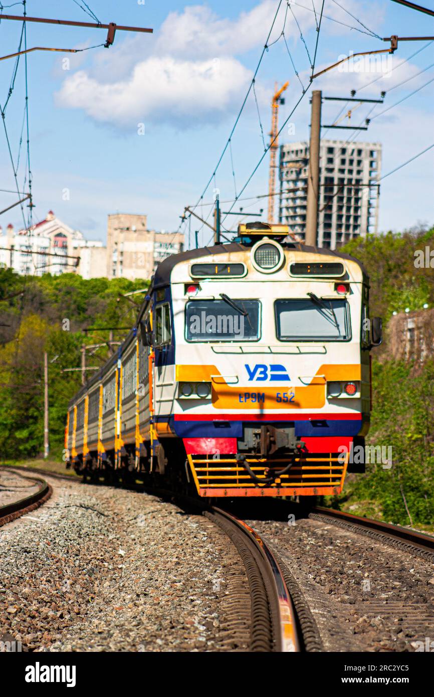 Kyiv city electric train Stock Photo - Alamy