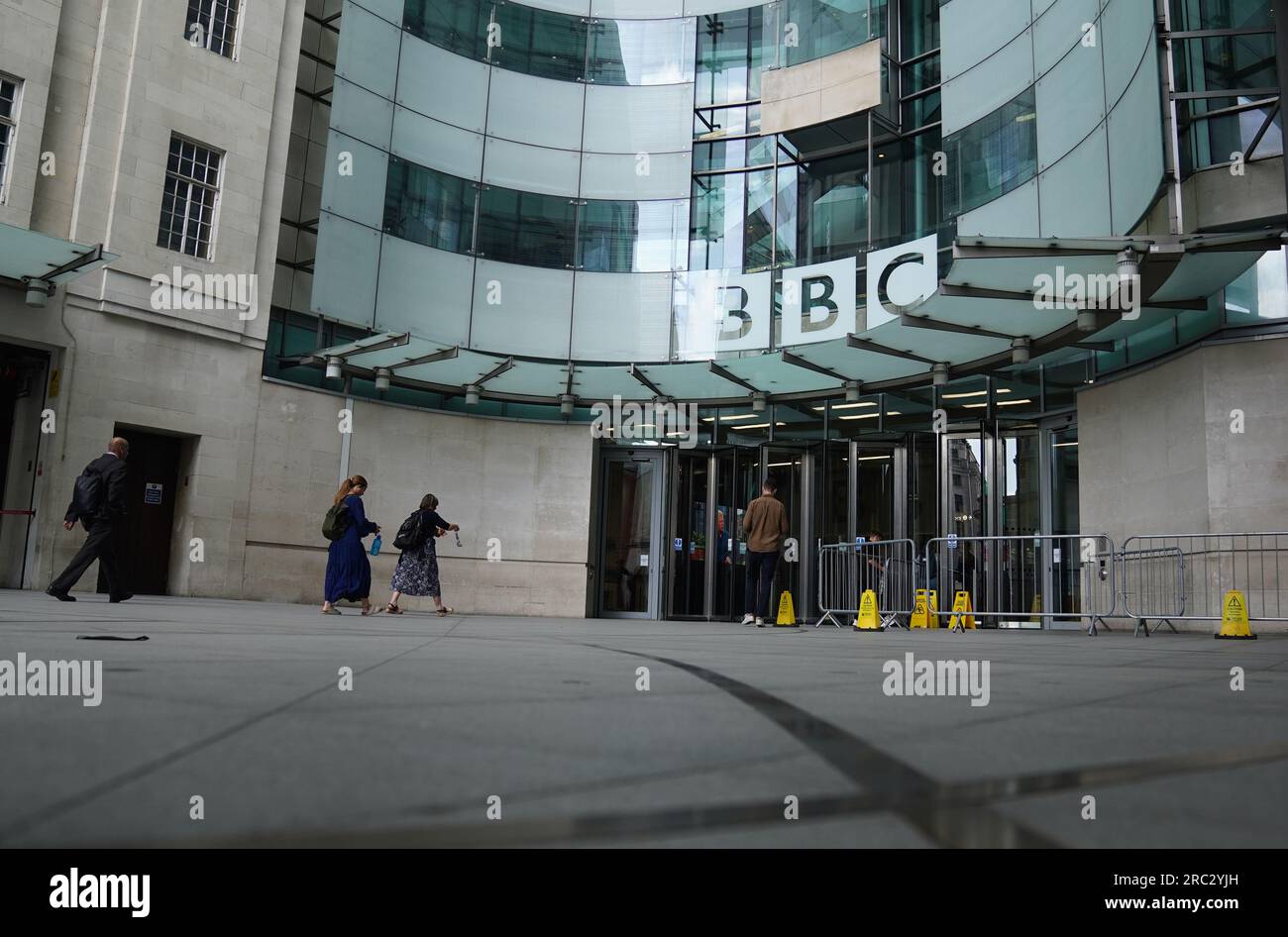 Signage outside BBC Broadcasting house, in central London, after a male ...
