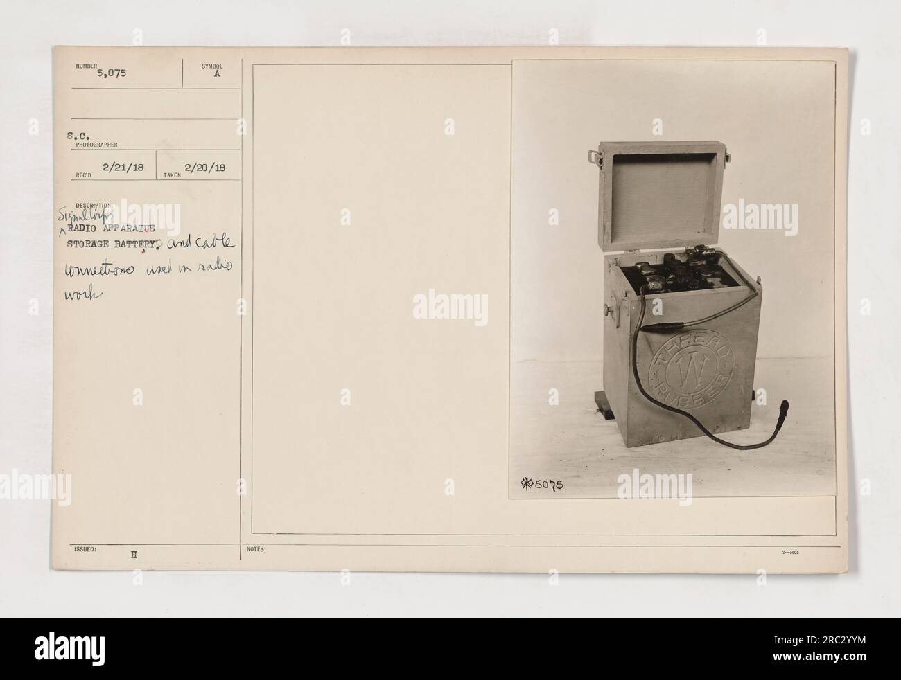 Figure 111-SC-5075 depicts a storage battery and cable connections used ...
