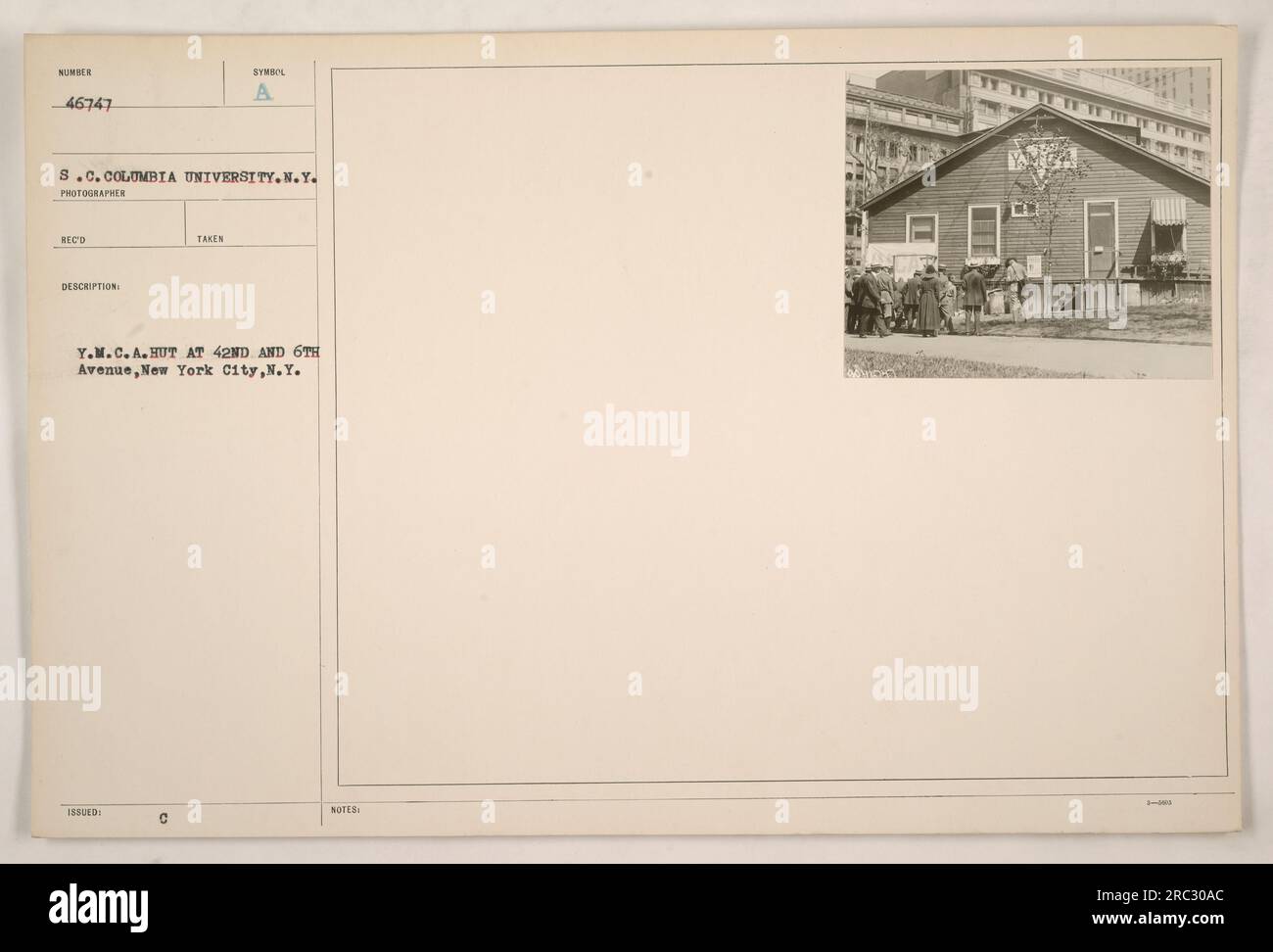 Y.M.C.A. Hut at 42nd and 6th Avenue, New York City, N.Y. This ...