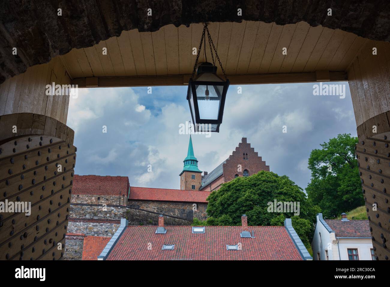 Akershus Fortress in Oslo, Norway that was built during the Middle Ages ...