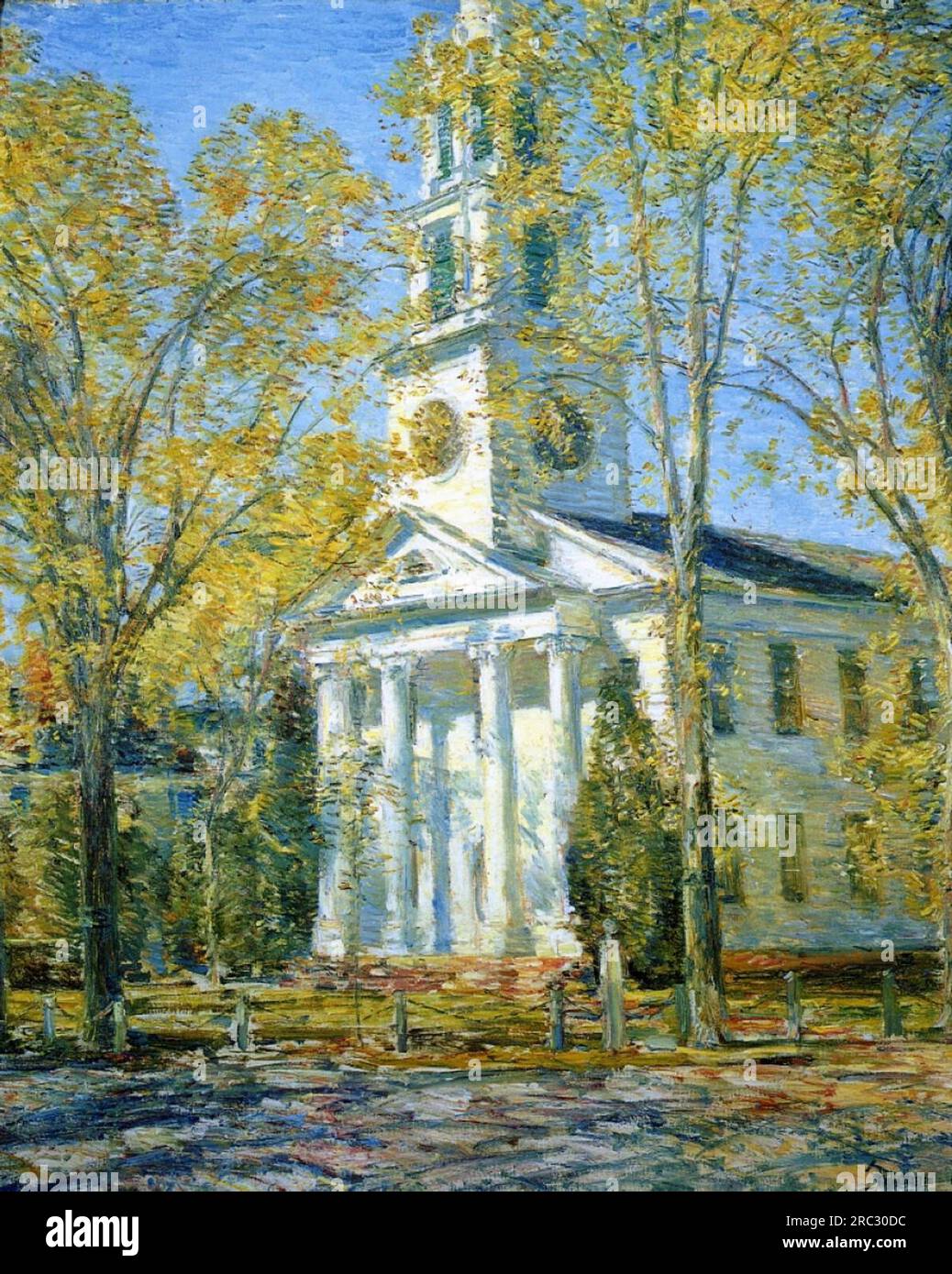 Church at Old Lyme 1906 by Childe Hassam Stock Photo - Alamy