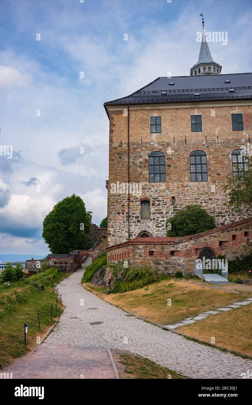 Akershus Fortress in Oslo, Norway that was built during the Middle Ages ...