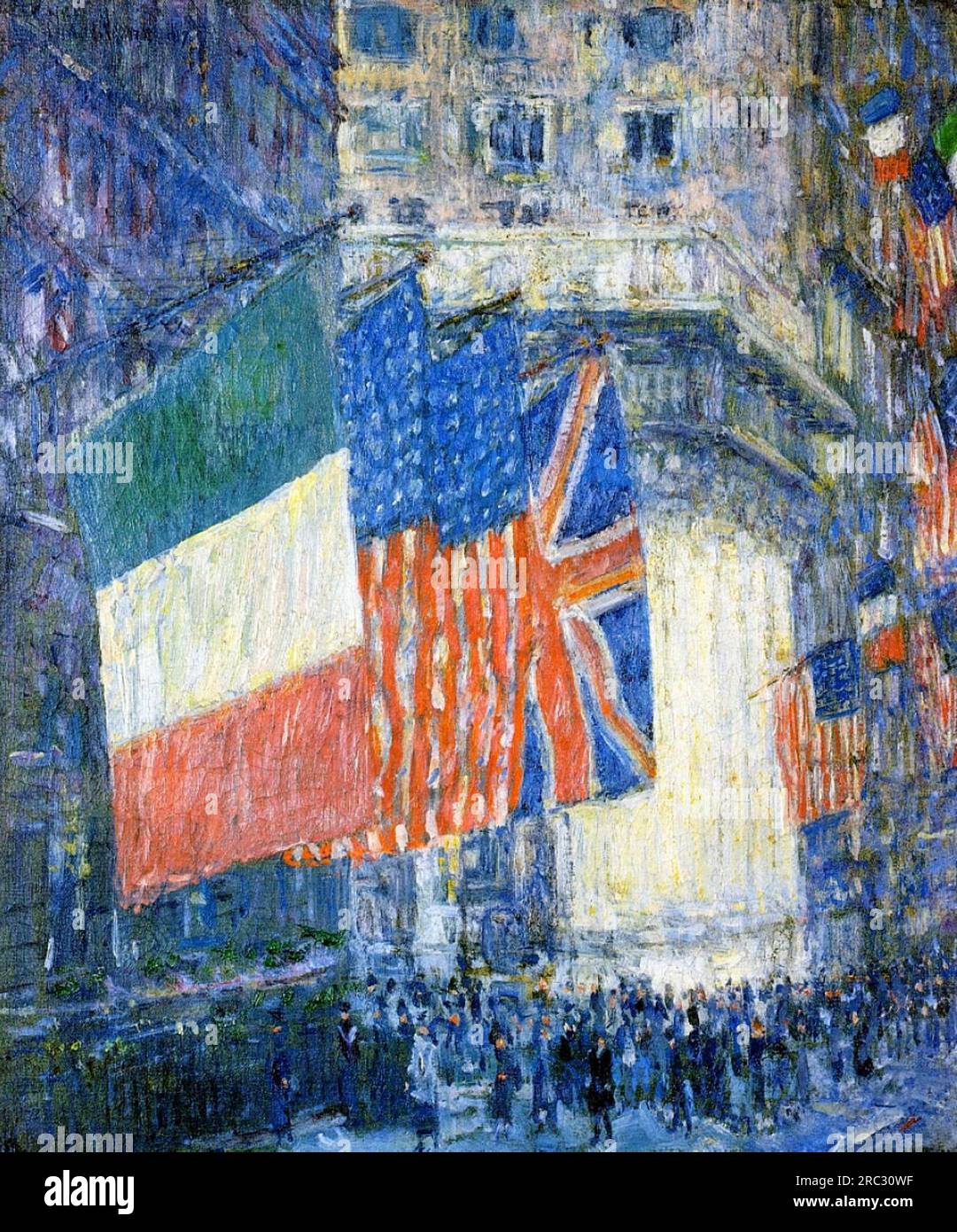 Avenue of the Allies (aka Flags on the Waldorf) 1917 by Childe Hassam ...