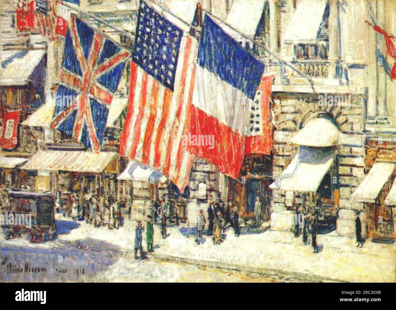 Across the Avenue in Sunlight, June 1918 by Childe Hassam Stock Photo ...