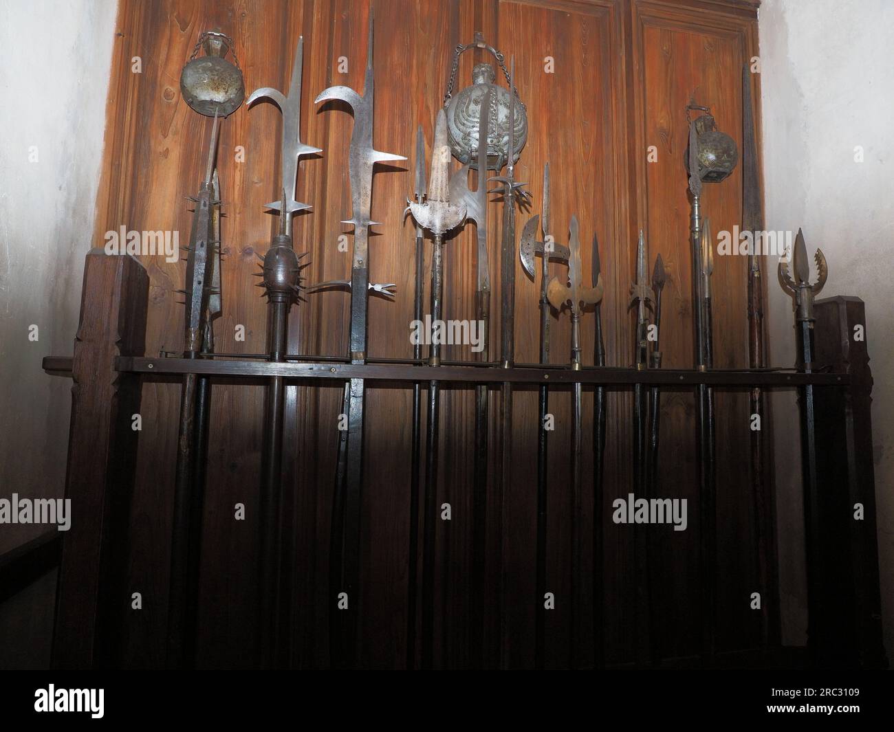 Armory chamber of Koenigsbourg castle in european ORSCHWILLER town of ...