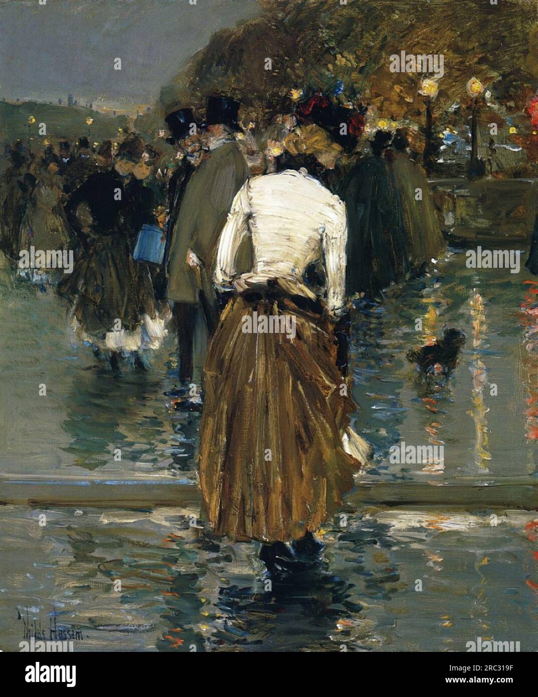 Promenade at Sunset, Paris 1889 by Childe Hassam Stock Photo - Alamy