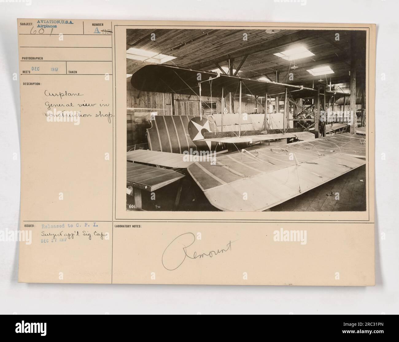 A general view in an airplane construction shop showcasing the ...