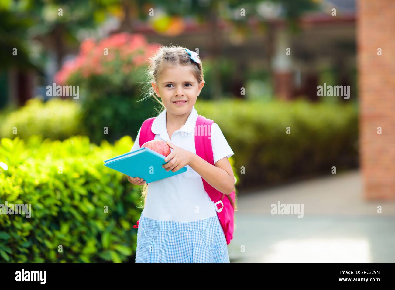 Child going back to school. Start of new school year after summer ...
