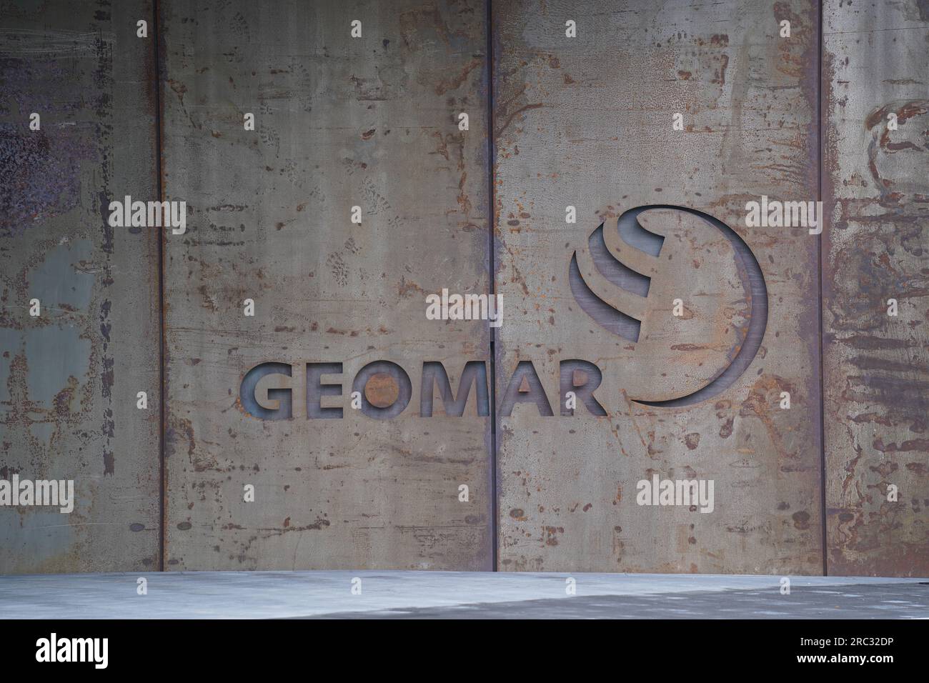 Kiel, Germany. 12th July, 2023. The Geomar logo can be seen on the ...