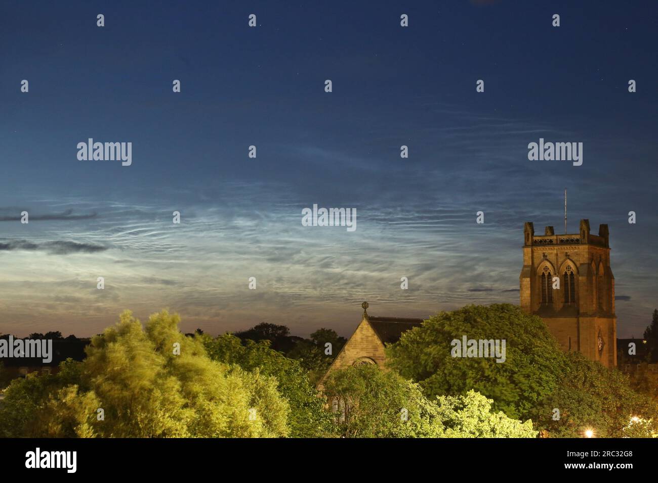 Noctilucent Clouds seen from Newcastle City Centre with Jesmond Parish ...