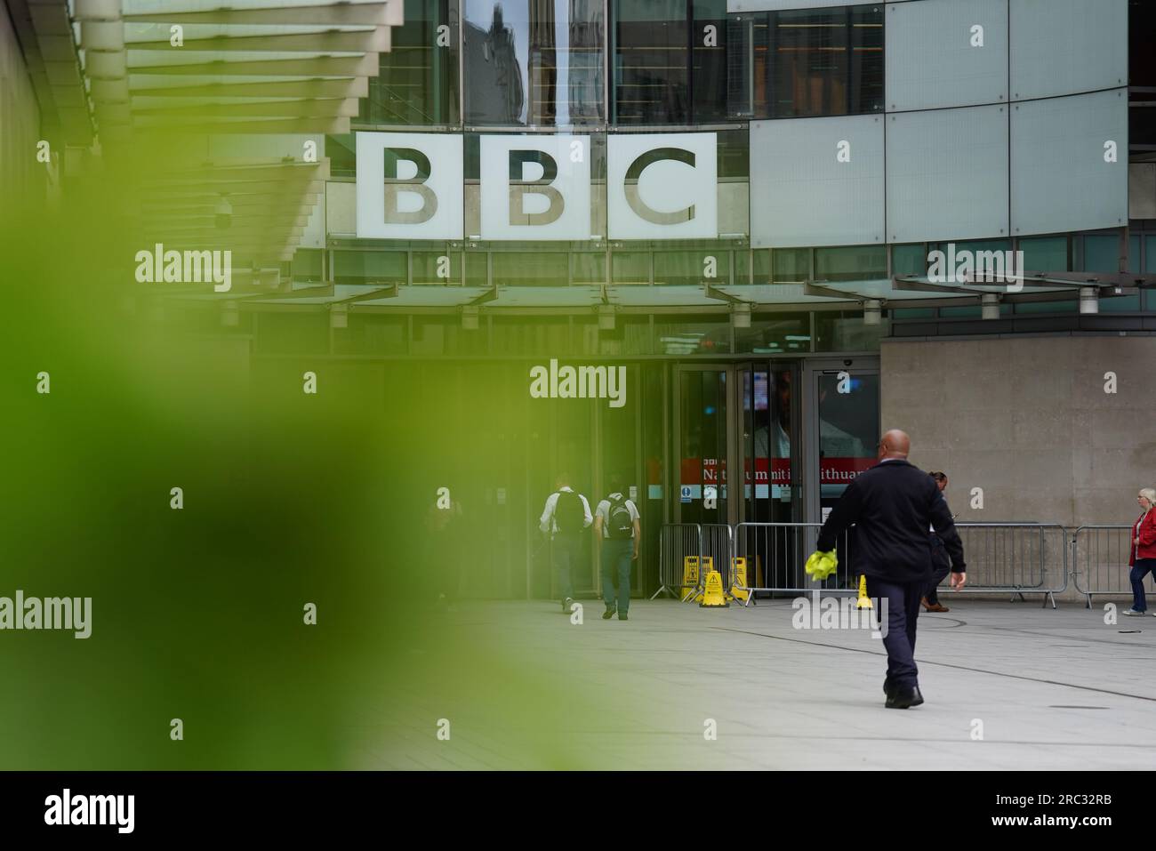 Signage outside BBC Broadcasting house, in central London, after a male ...