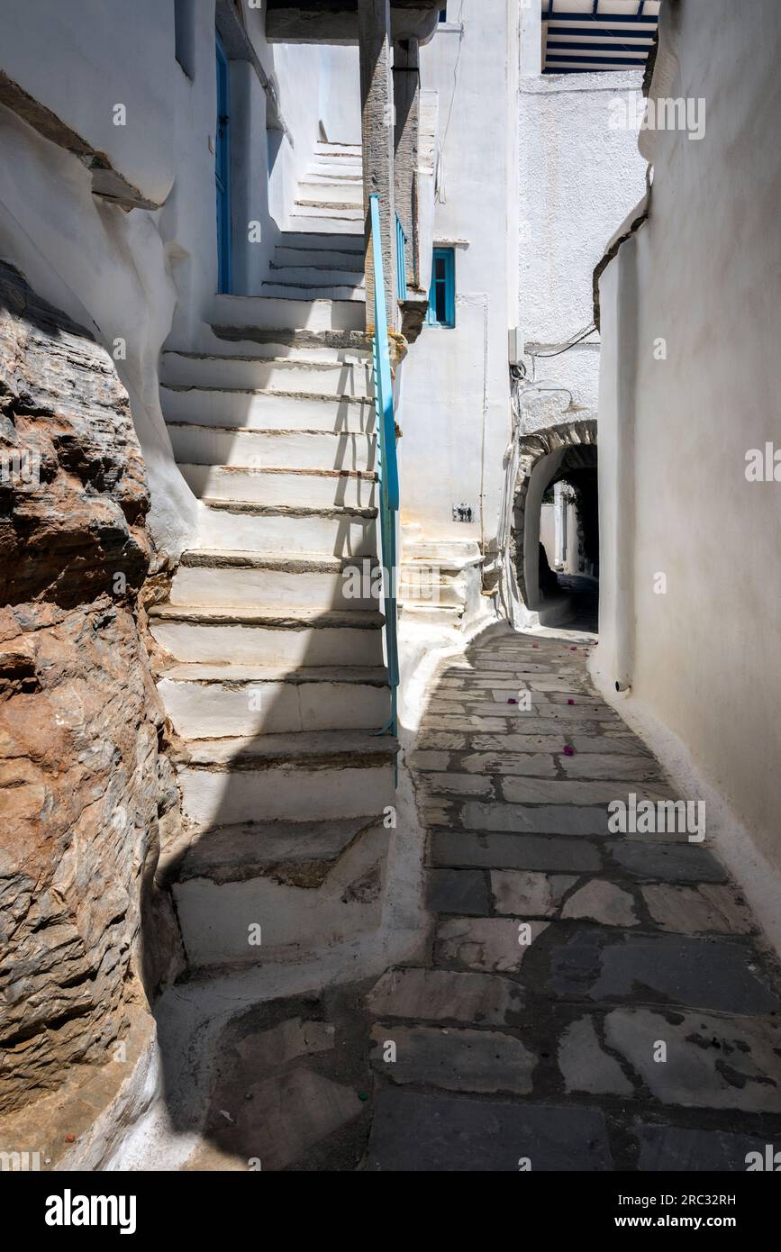 A Street in Kardiani Village, Tinos Stock Photo - Alamy