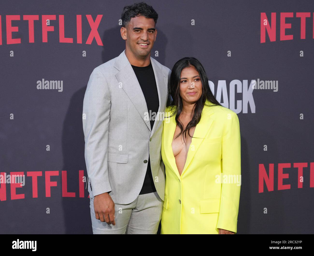 Los Angeles, USA. 11th July, 2023. (L-R) Football quarterback ...