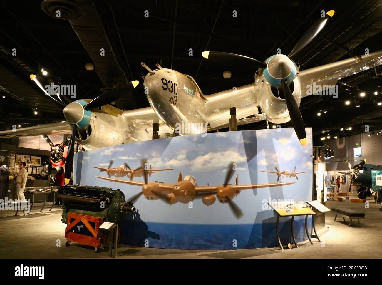 Lockheed P-38L Lightning WW2 Lizzie V fighter plane Seattle Washington ...