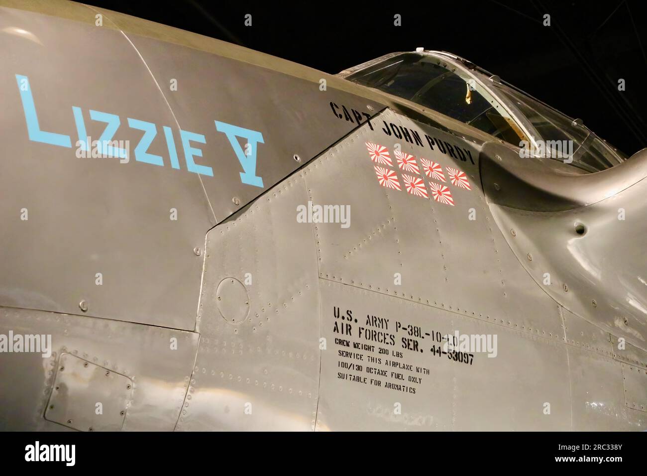 Lockheed P-38L Lightning WW2 Lizzie V fighter plane Seattle Washington ...