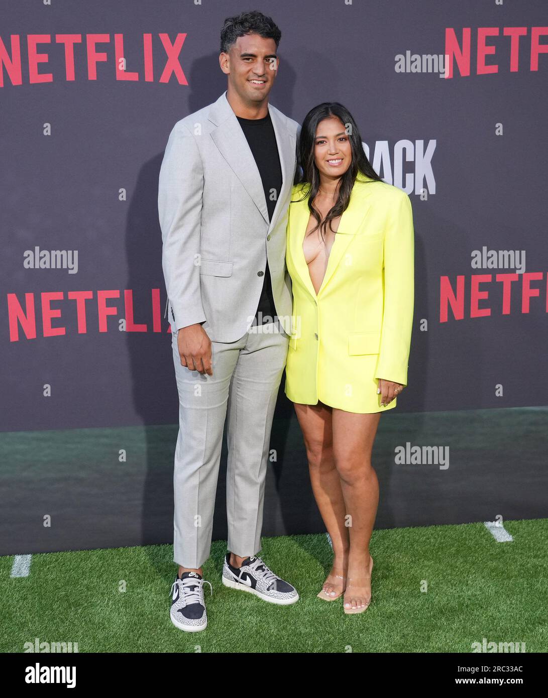 Los Angeles, USA. 11th July, 2023. (L-R) Football quarterback ...