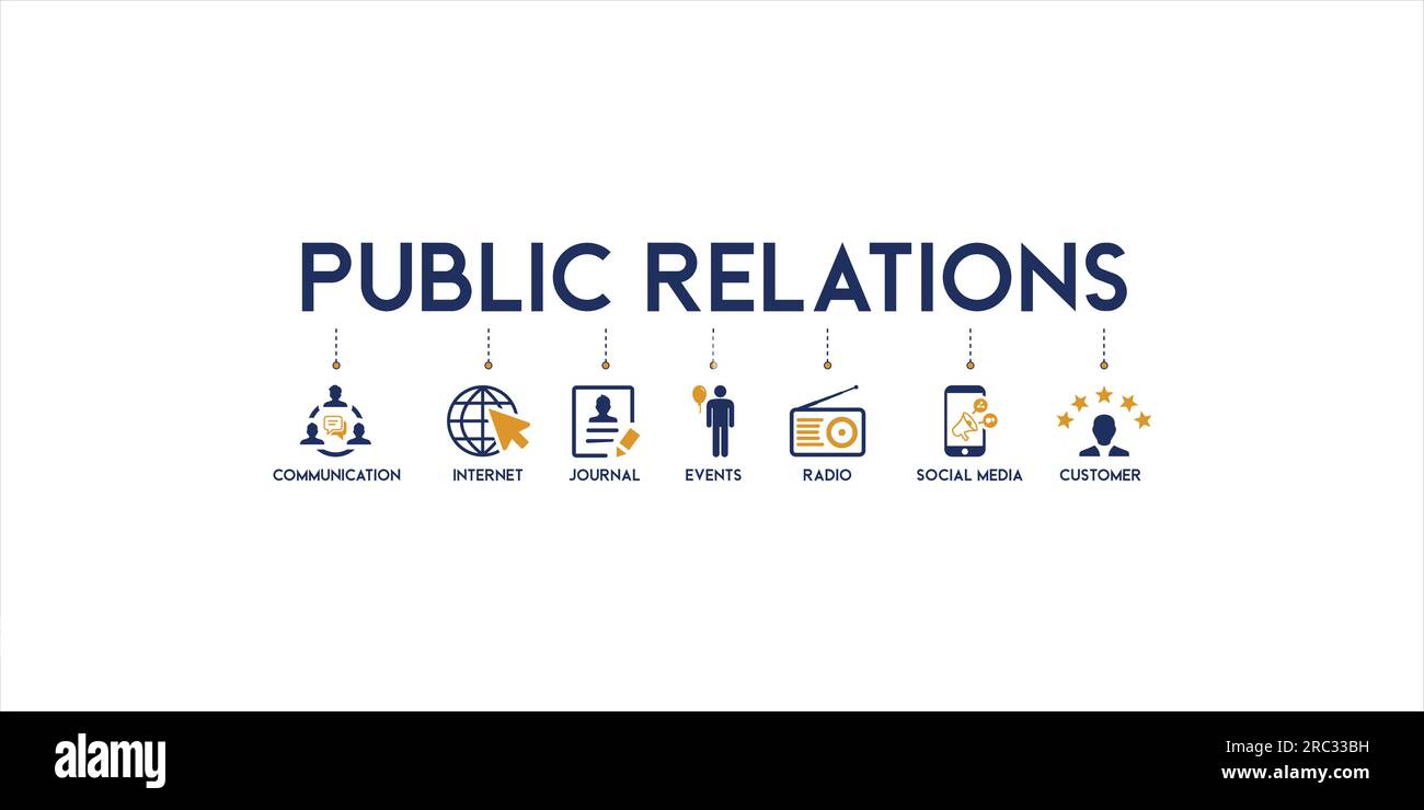 Public Relations Banner Web Icon Vector Illustration Concept With Icon