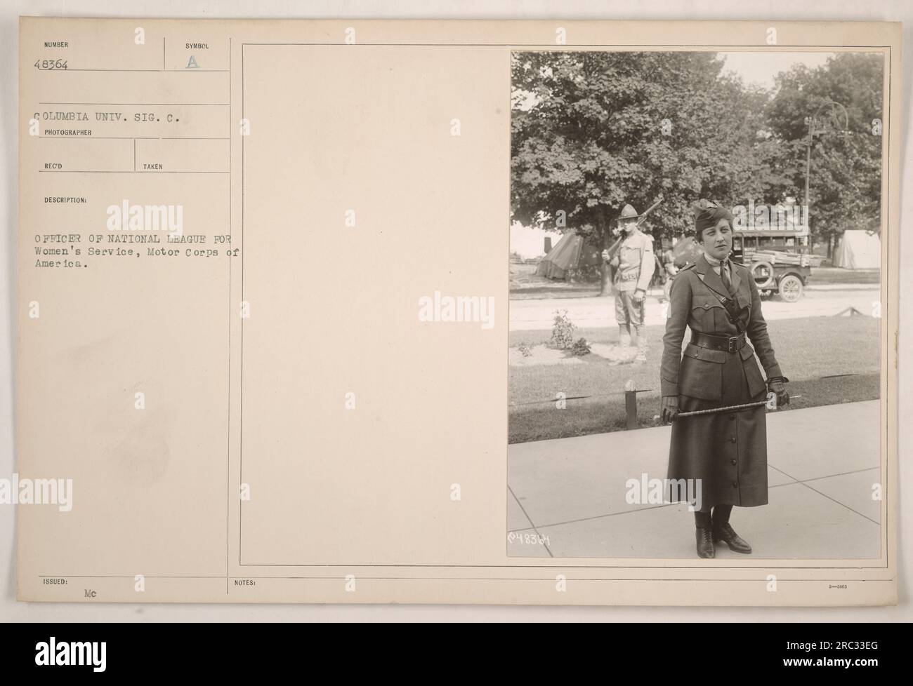 An officer of the National League for Women's Service, Motor Corps of ...