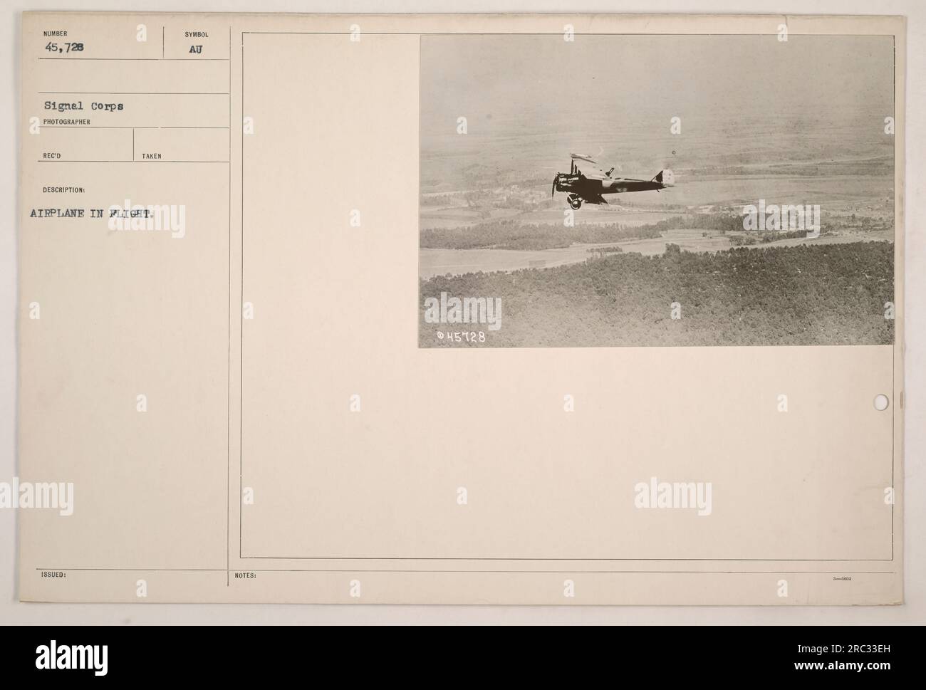 "An airplane in flight during World War One. Taken by Signal Corps ...