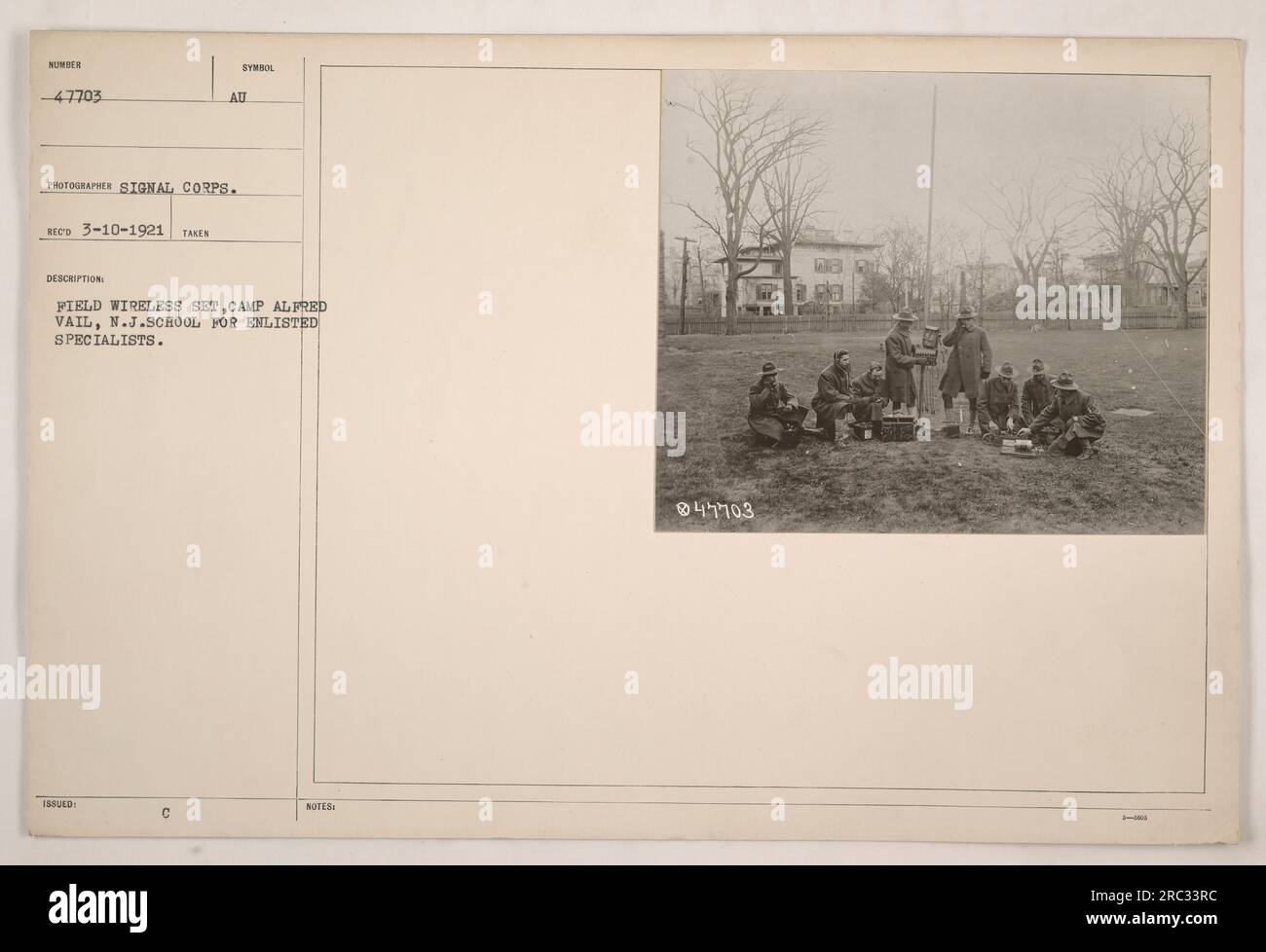 Field wireless set being used at Camp Alfred Vail, N.J. School for ...