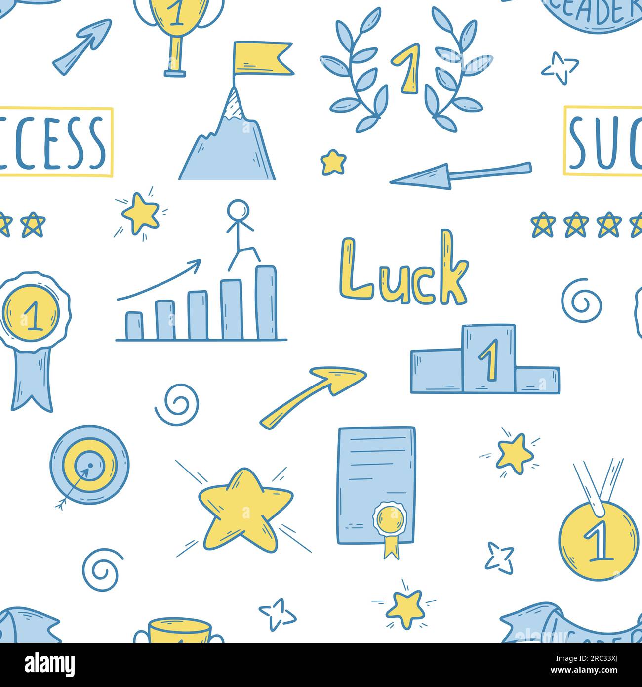 Hand drawn success and leadership background. Set championship and ...