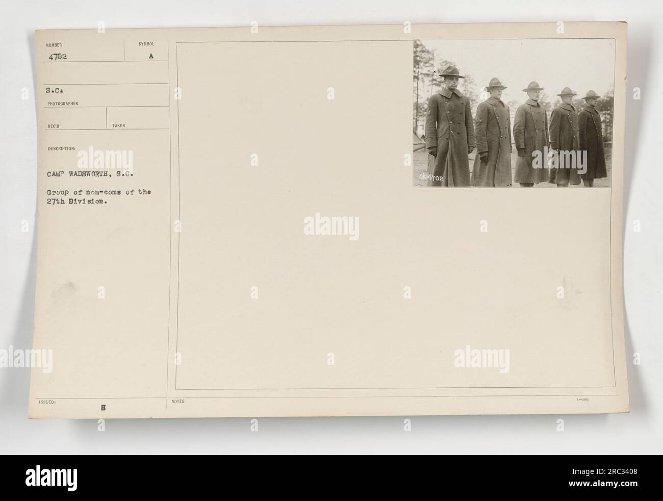 Group of non-commissioned officers from the 27th Division at Camp ...