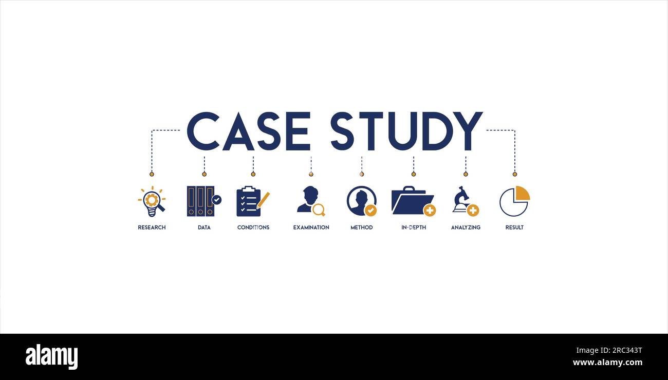 Case study banner web icon vector illustration concept with icon and ...