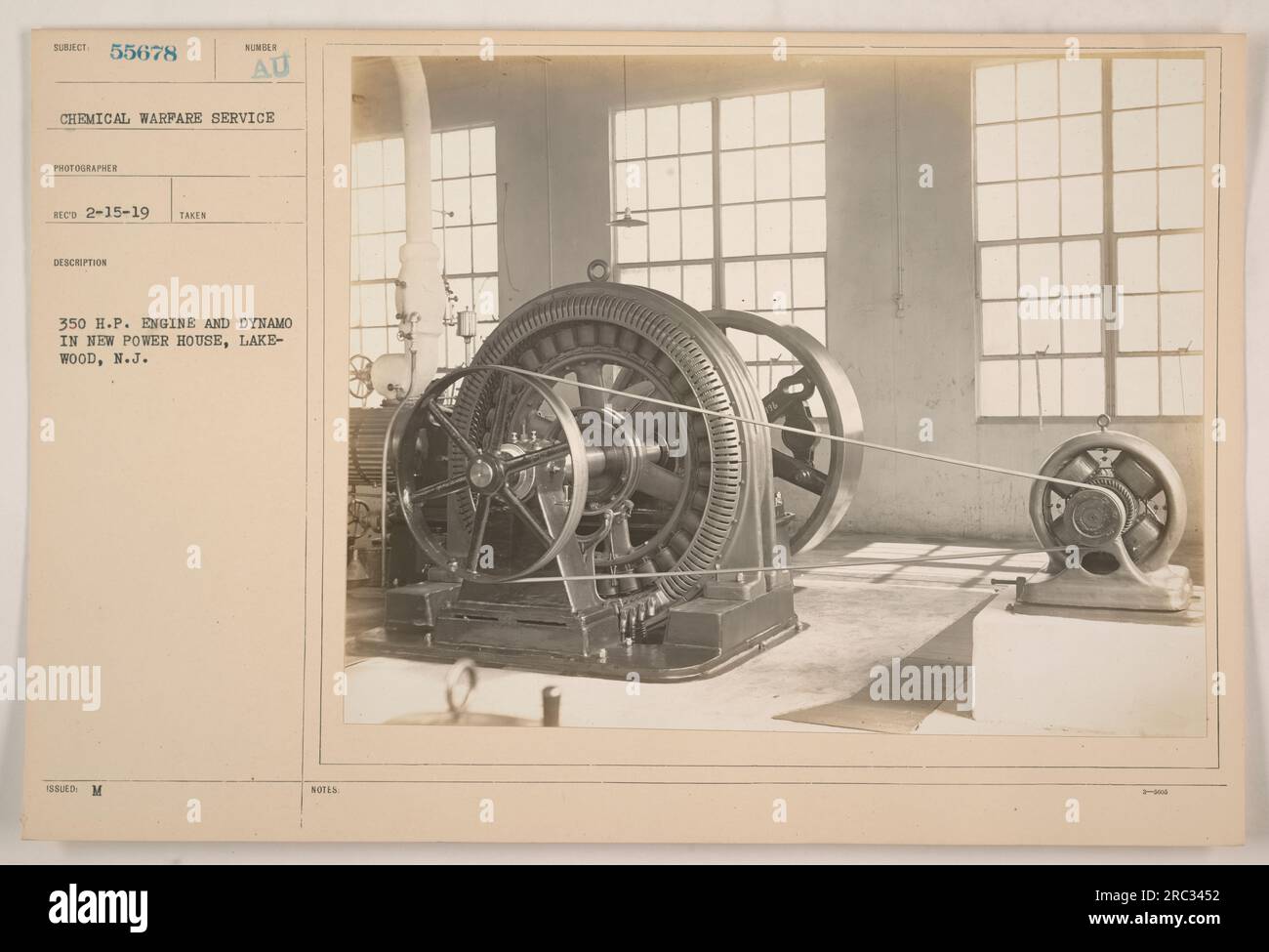 Image showing a 350 H.P. engine and dynamo in the new power house in ...
