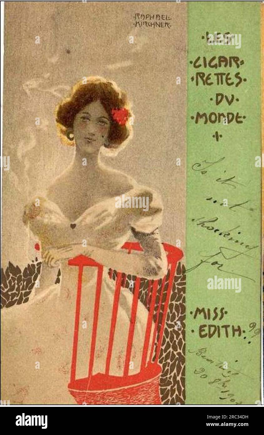 Cigarettes of the World 1900 by Raphael Kirchner Stock Photo - Alamy