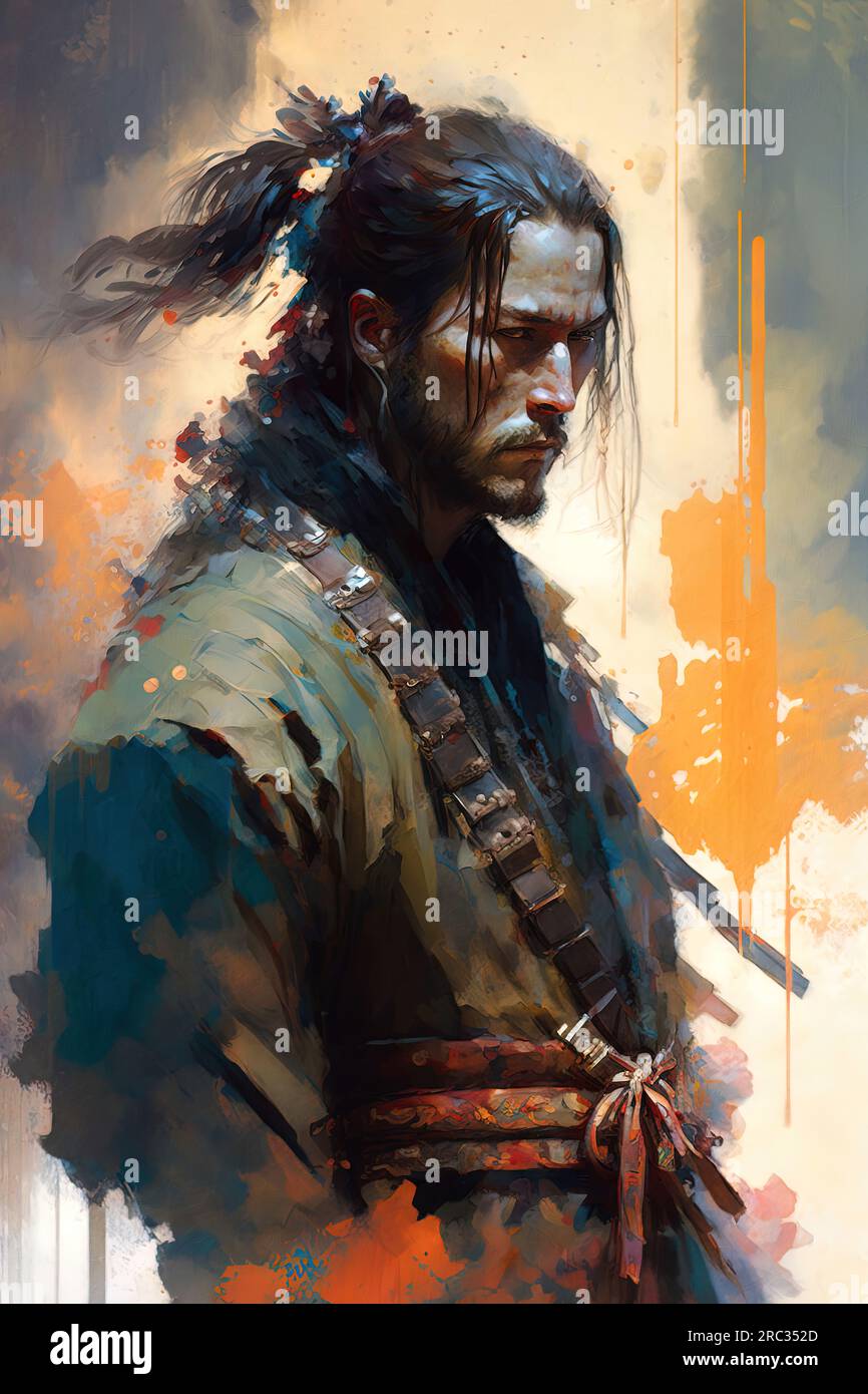 Portrait of a Samurai Stock Photo - Alamy