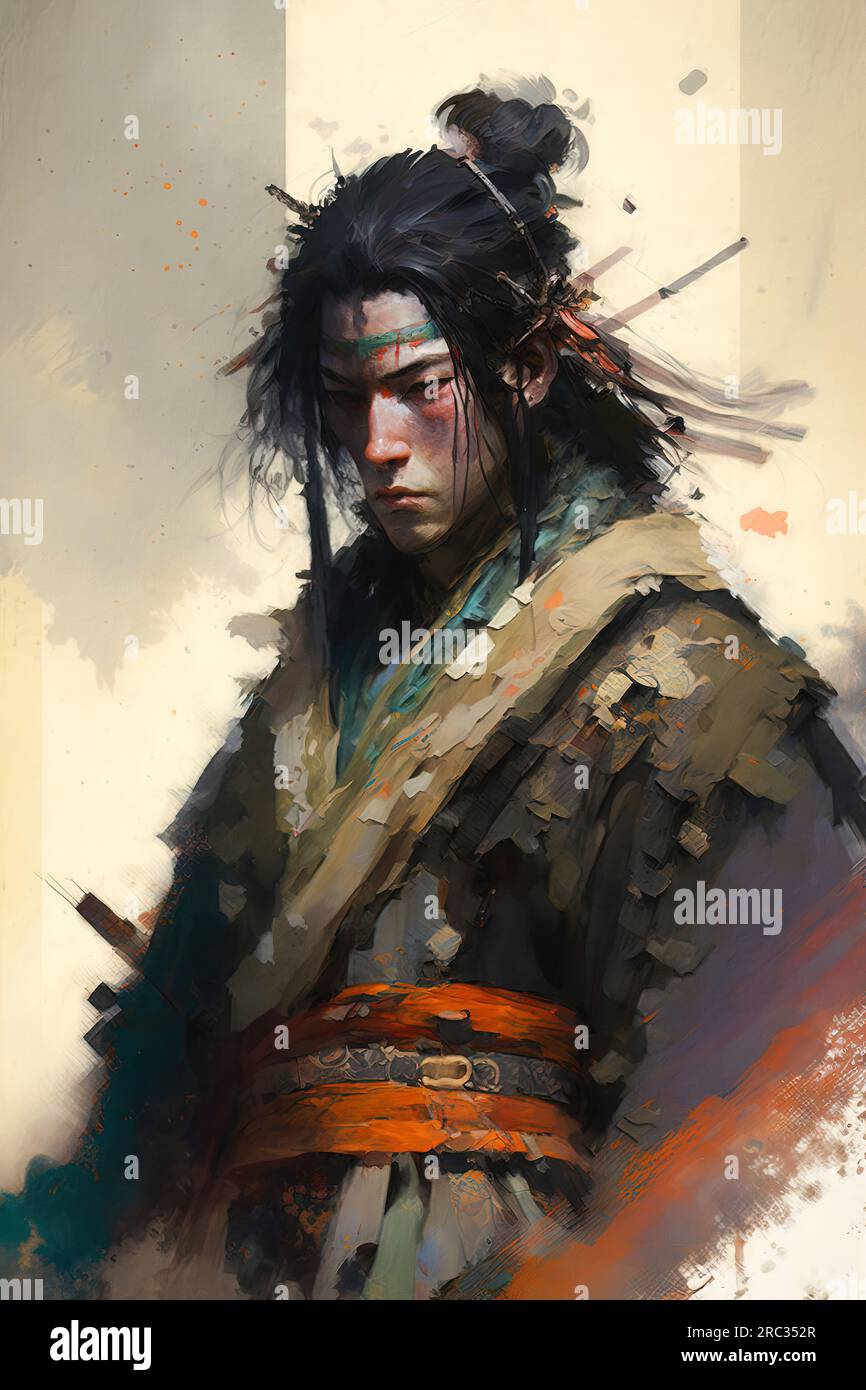 Ancient samurai warrior illustration hi-res stock photography and ...