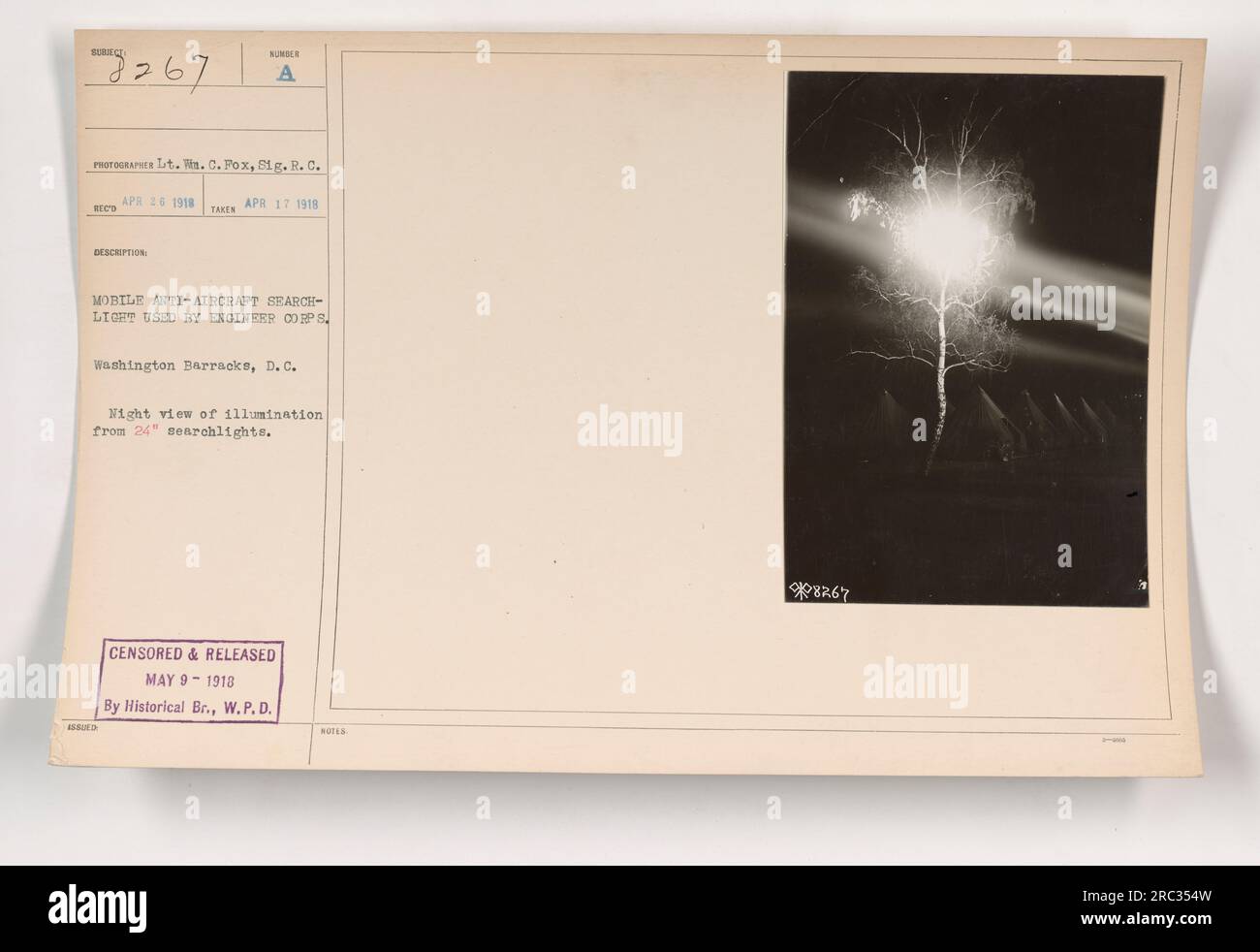 Image caption: A mobile anti-aircraft searchlight used by the Engineer ...