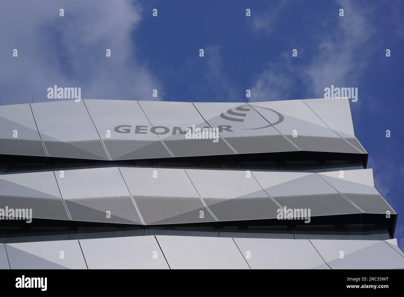 Kiel, Germany. 12th July, 2023. The Geomar logo can be seen on the ...