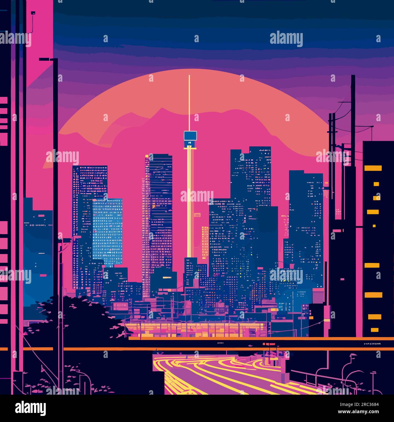 Japanese neon illustration hi-res stock photography and images - Alamy