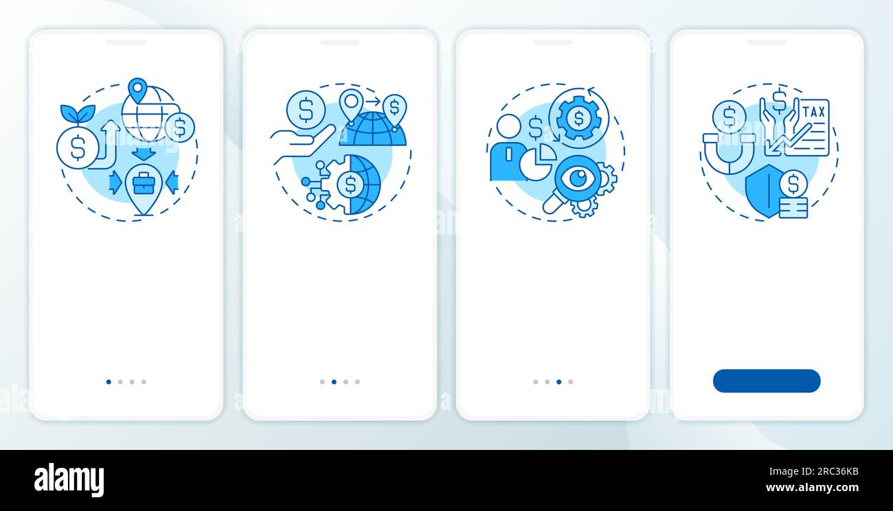 Foreign direct investment concept with blue line icons Stock Vector ...