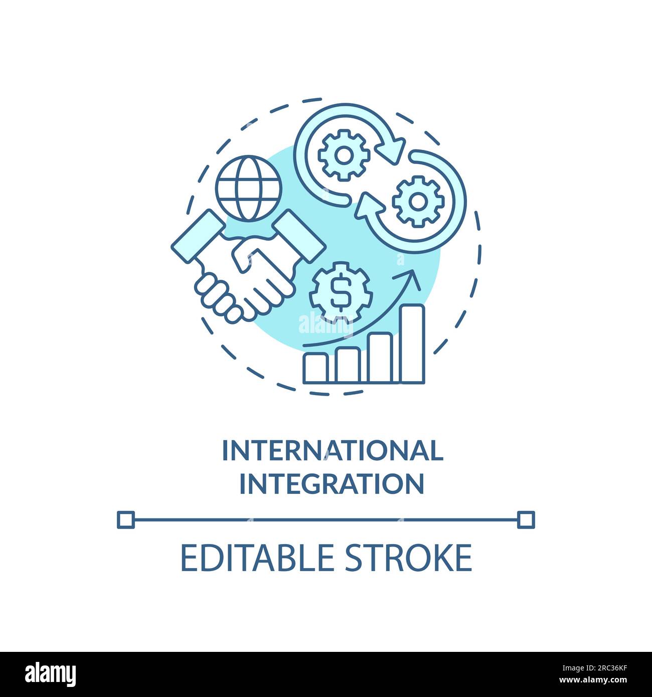 Customizable international integration linear icon concept Stock Vector ... Customizable international integration linear icon concept Stock Vector ...