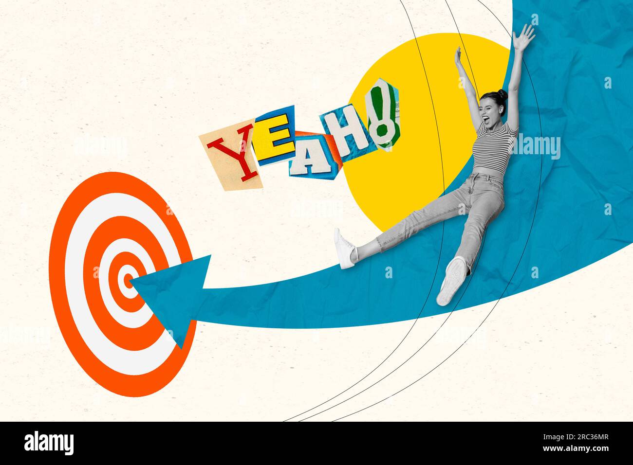 Collage picture progress woman sliding arrow career award achievement ...