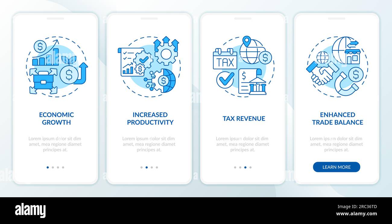 Foreign direct investment concept with blue line icons Stock Vector ...