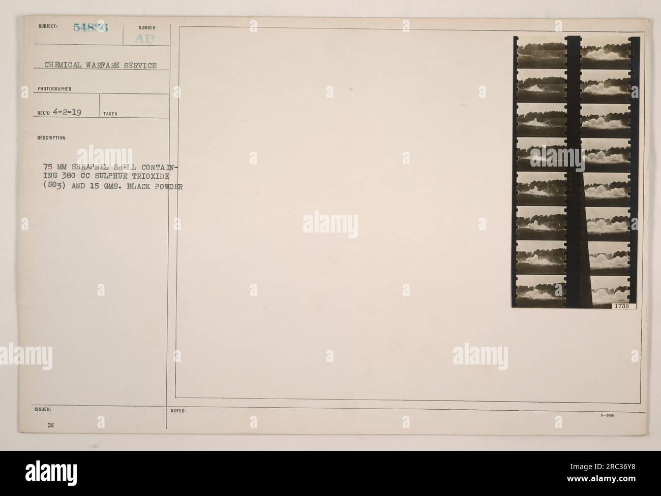 Title: 75mm Shrapnel Shell with Sulphur Trioxide and Black Powder ...