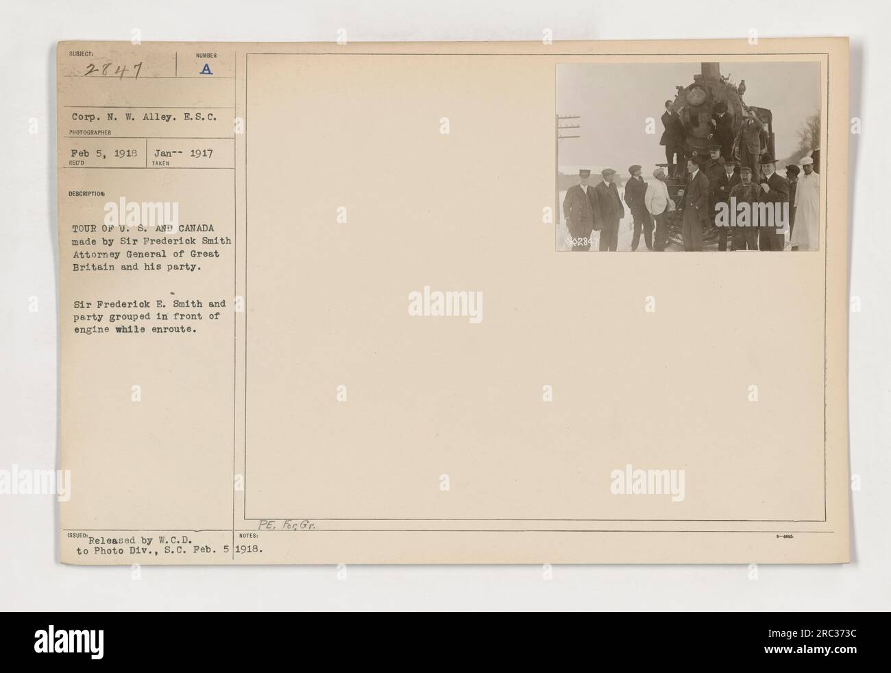 Sir Frederick Smith, Attorney General of Great Britain, and his party ...