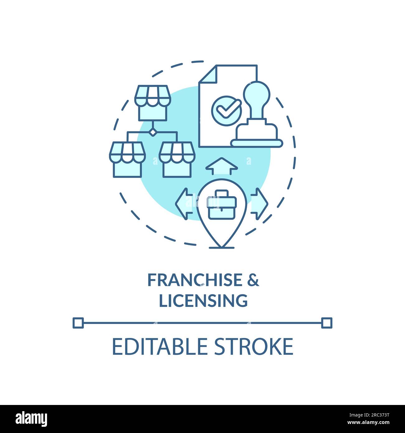 Customizable franchise and licensing linear icon FDI concept Stock ... Customizable franchise and licensing linear icon FDI concept Stock ...