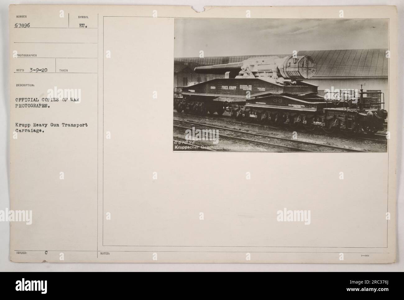 A Krupp Heavy Gun transport carriage seen in this official war ...