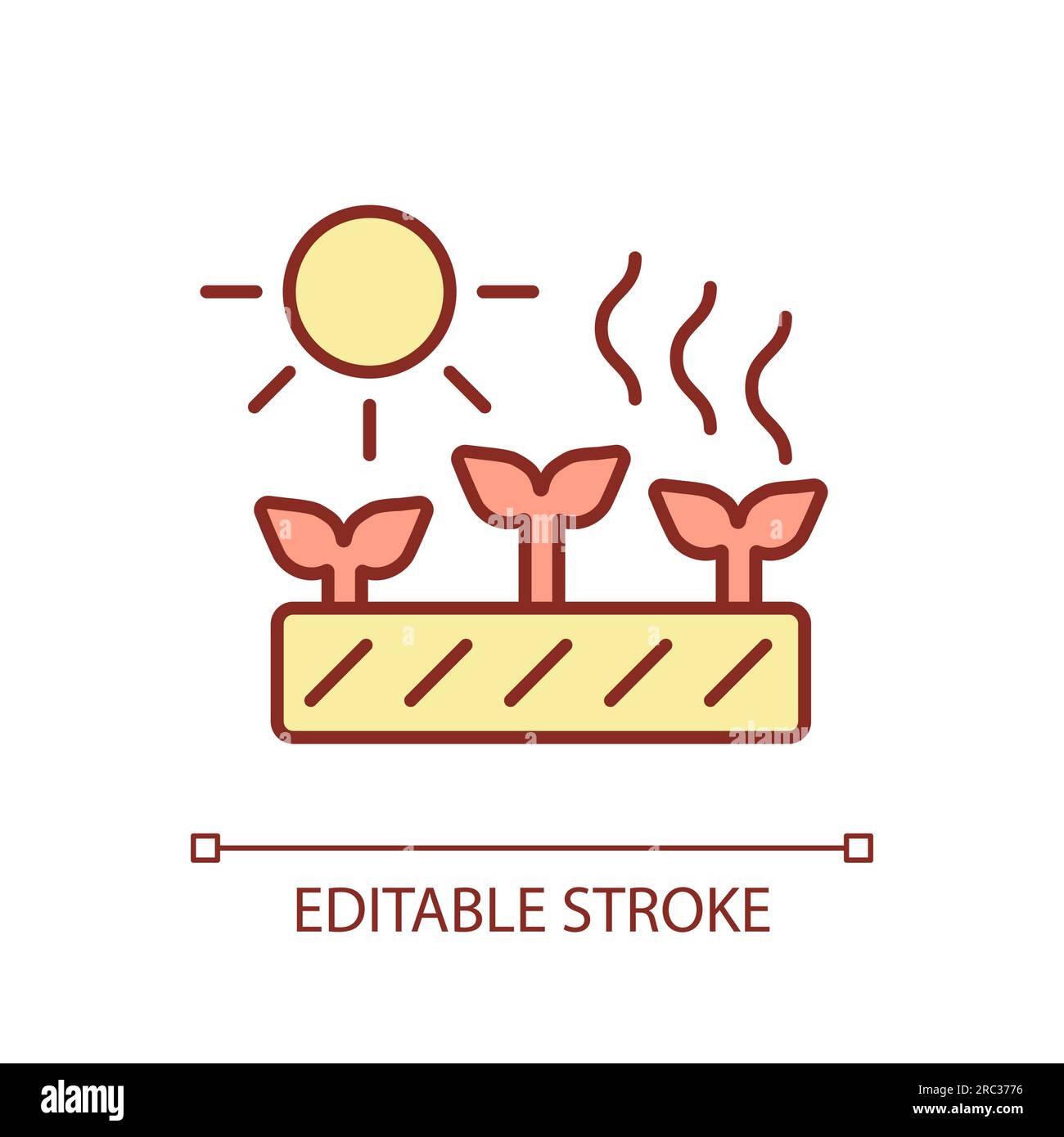 Growing resistant crops line icon heatflation concept Stock Vector ...