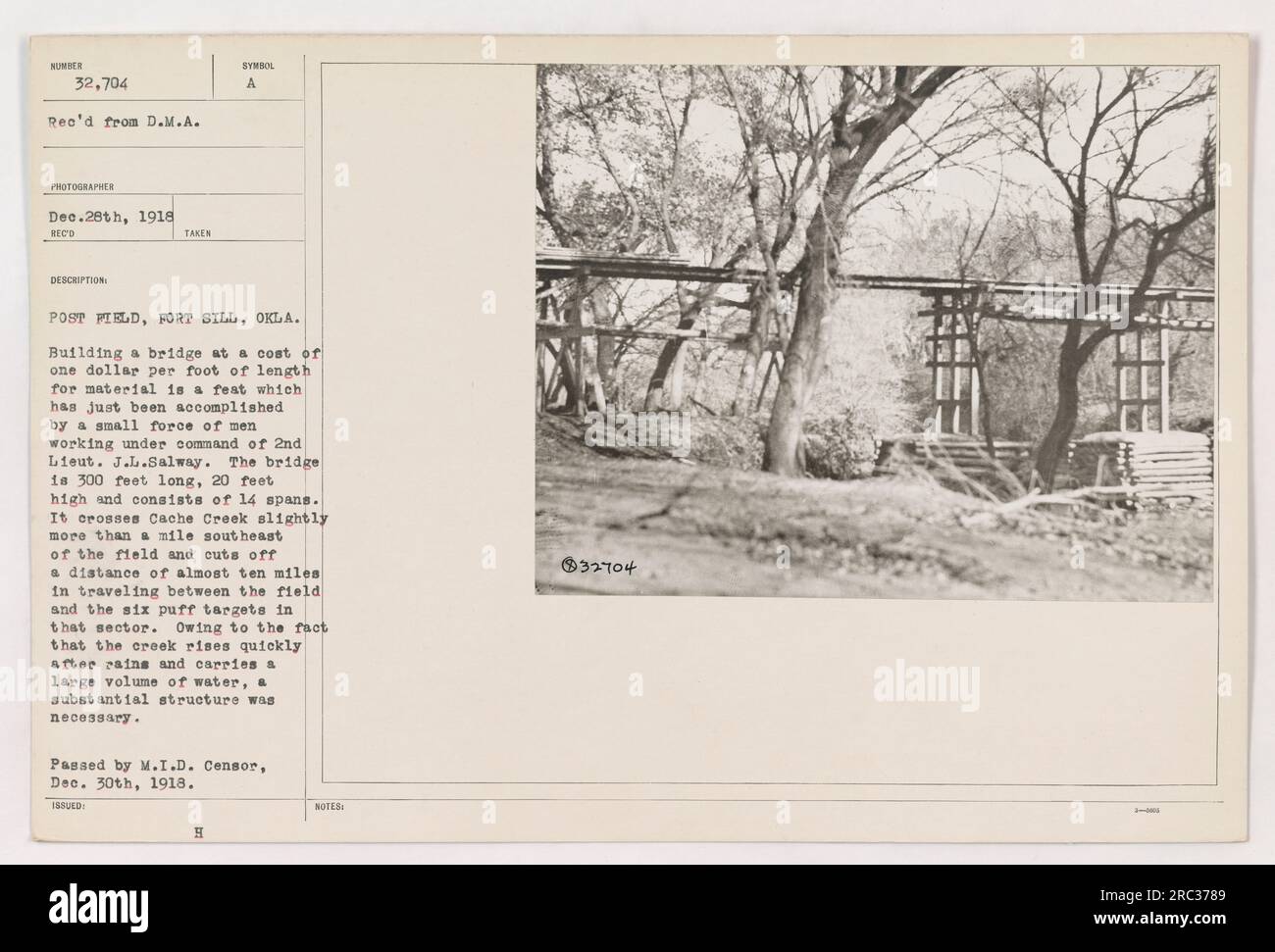 A small group of men, led by 2nd Lieut. J.L. Salway, have built a ...